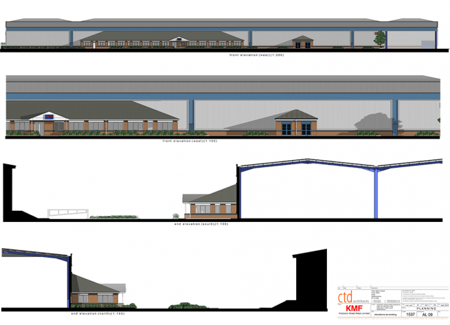 ctd architect KMF Group new canteen and staff facilities elevations as ...